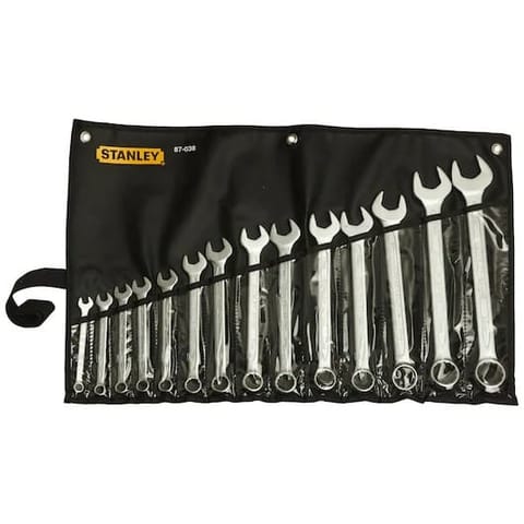 STANLEY 14 PC SLIMLINE COMB SPANNER SET (METRIC)